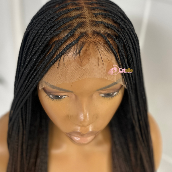 26 inches Ombre Black/Auburn French Curl Braided Wig -ZAFORA